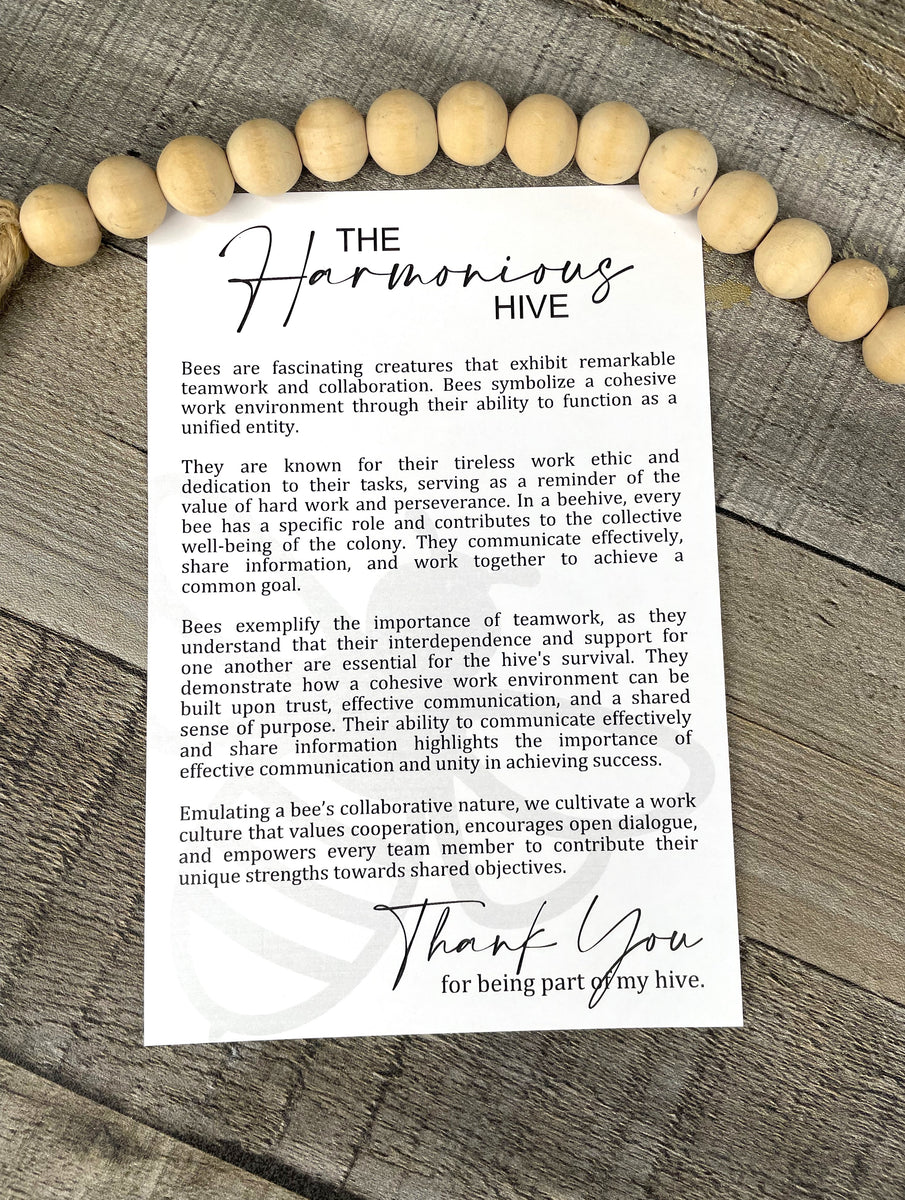 The Harmonious Hive (co-workers) – Line Upon Line