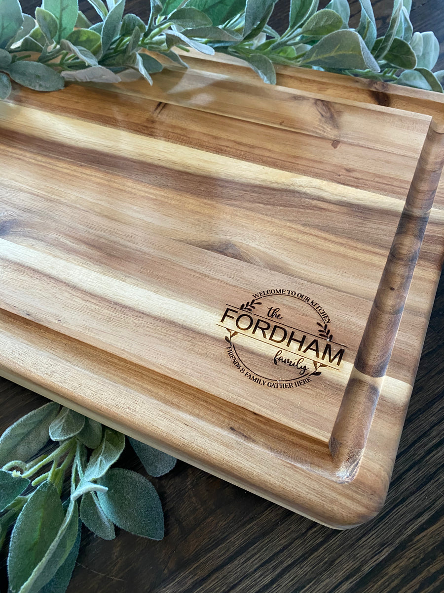 Custom Engraved Butcher Block – Line Upon Line